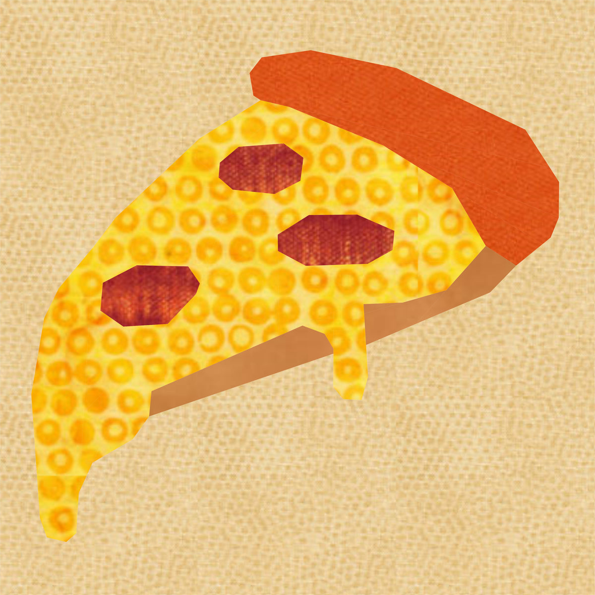 Pizza Slice, Pepperoni extra cheesy, Foundation Paper Piecing Pattern ...