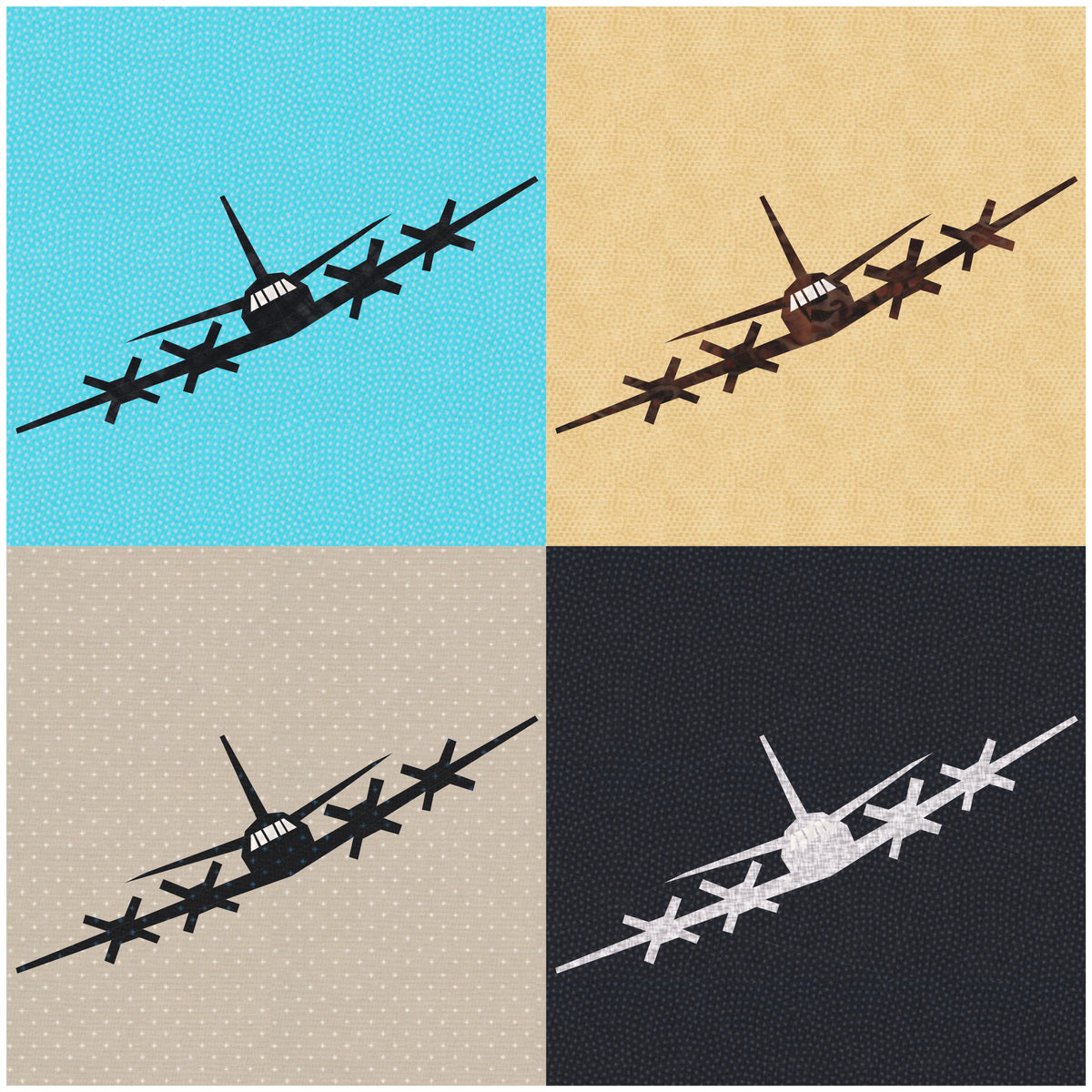 Plane, P3 Orion, Foundation Paper Piecing Pattern (FPP Pattern), Quilt ...