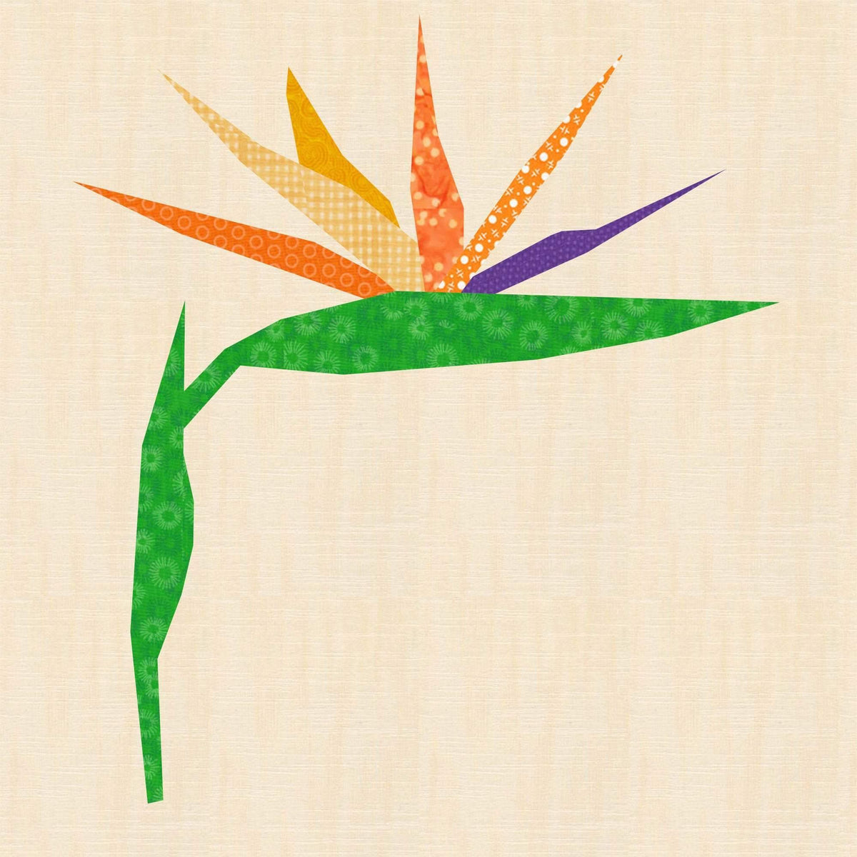Bird of Paradise, Tropical Flower, Foundation Paper Piecing Pattern ...