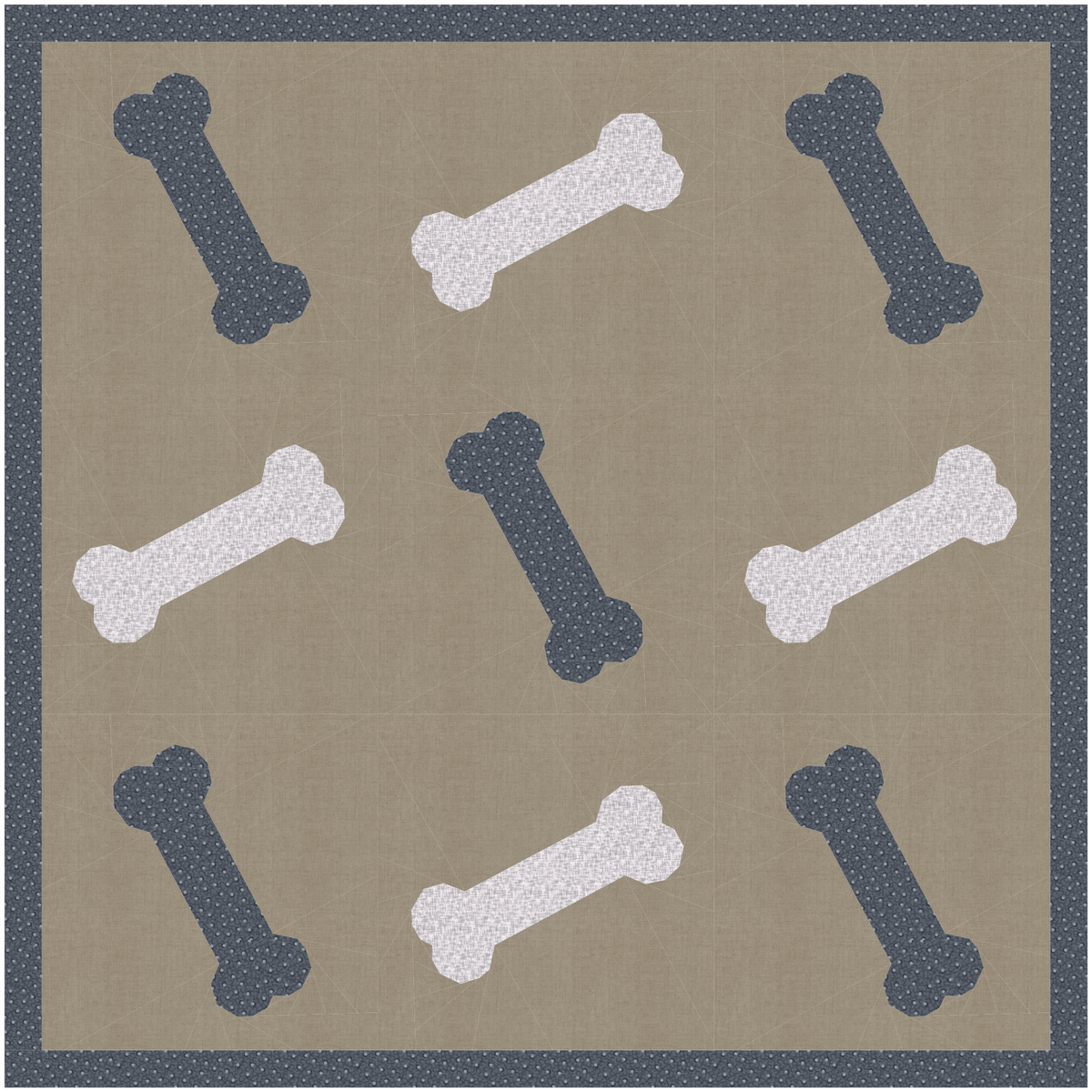 Give a Dog a Bone. Foundation Paper Piecing Pattern (FPP Pattern ...