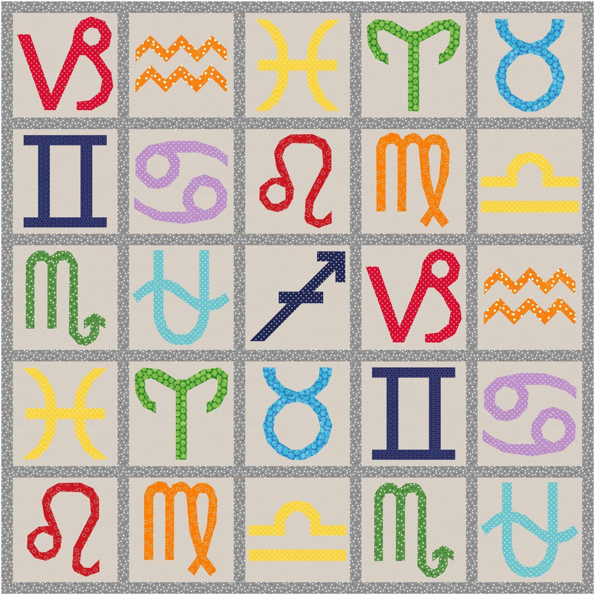 Horoscope, Zodiac Foundation Paper Piecing Pattern (FPP Pattern), Quilt ...