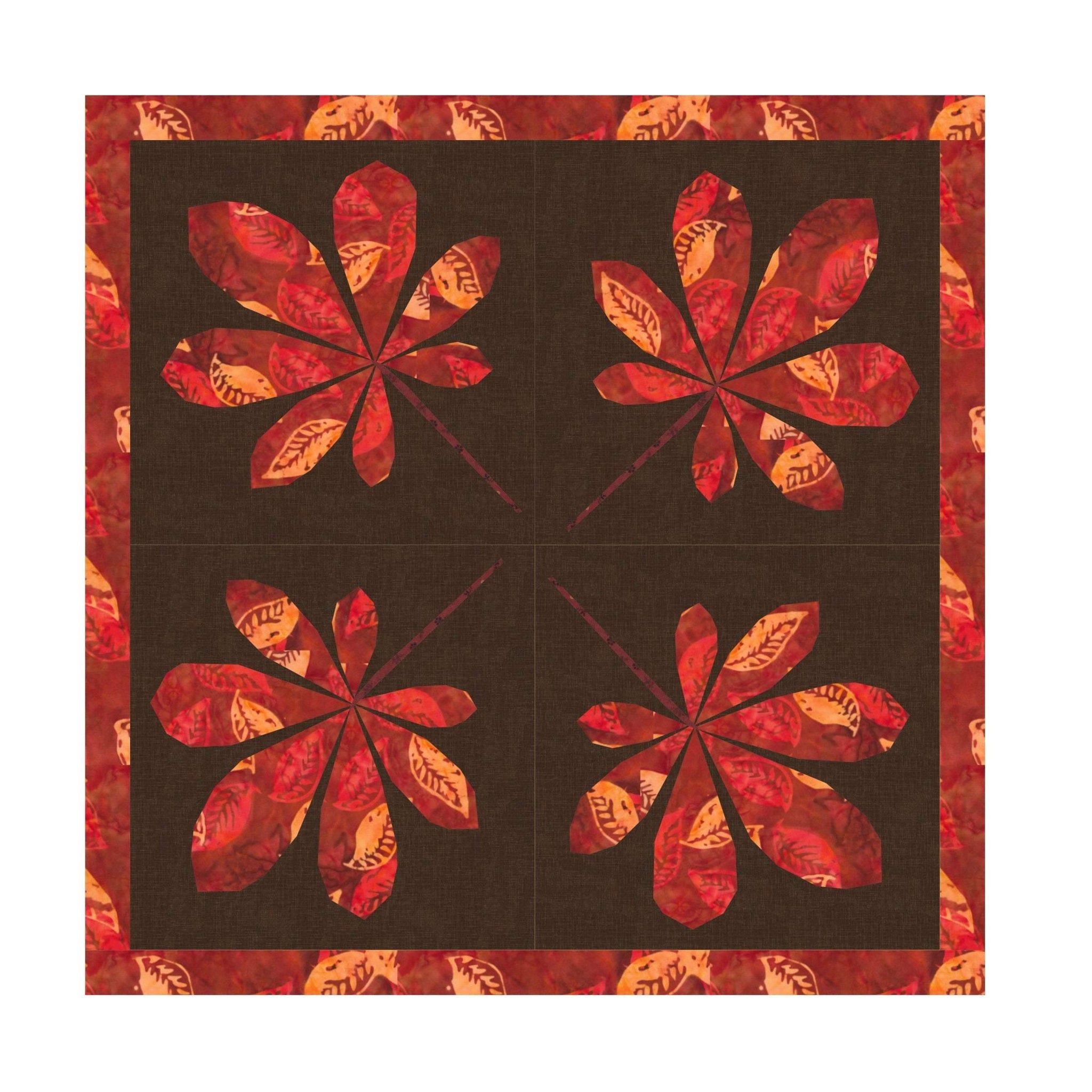 Horse Chestnut, Conker Tree Leaf, Foundation Paper Piecing Pattern (FPP ...