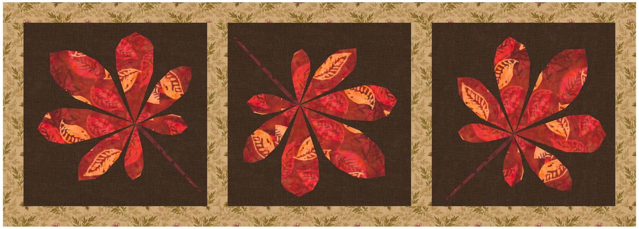 Horse Chestnut, Conker Tree Leaf, Foundation Paper Piecing Pattern (FPP ...